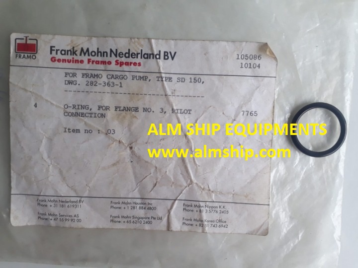 O-RING ID 7765 FOR FRAMO SD125/SD150 | ALM SHIP EQUIPMENTS